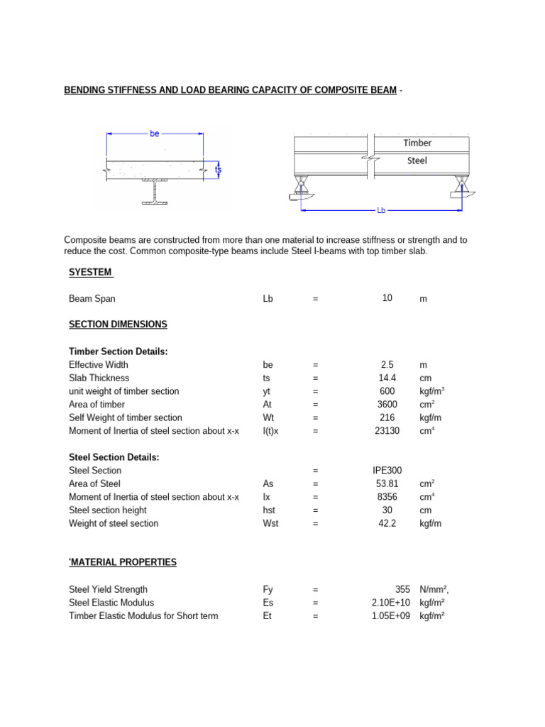 Composite Beam Bending Stiffness Analysis | PDF | Bending | Beam (Structure)