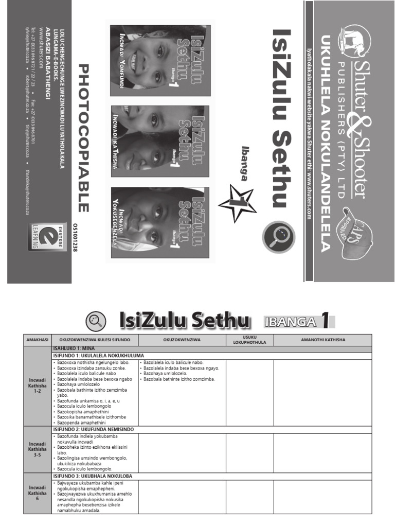 Isizulu Sethu G1 Plan and Track | PDF | General Fiction
