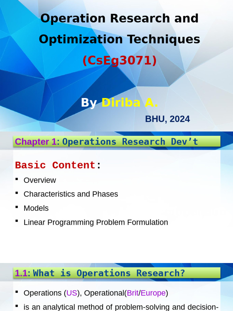 Operations Research Essentials | PDF | Conceptual Model | Linear ...