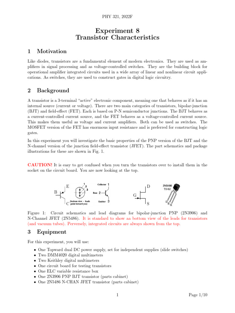Lab 08 | PDF | Field Effect Transistor | Bipolar Junction Transistor