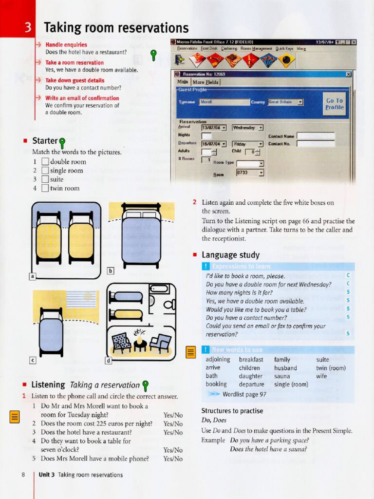 03 Taking Room Reservations | PDF | Lunch