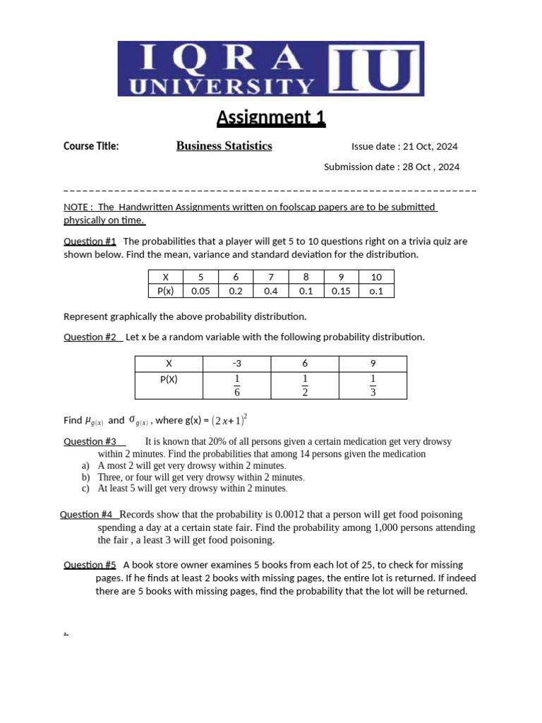 Iqra Uni - ASSIGNMENT #1 | PDF
