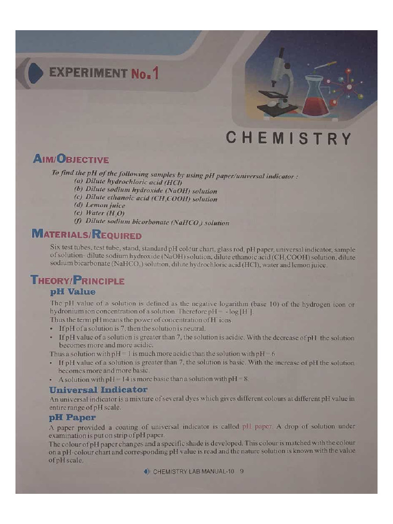 Chemistry Lab Manual | PDF