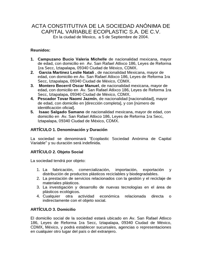 Acta Constitutiva | PDF | México