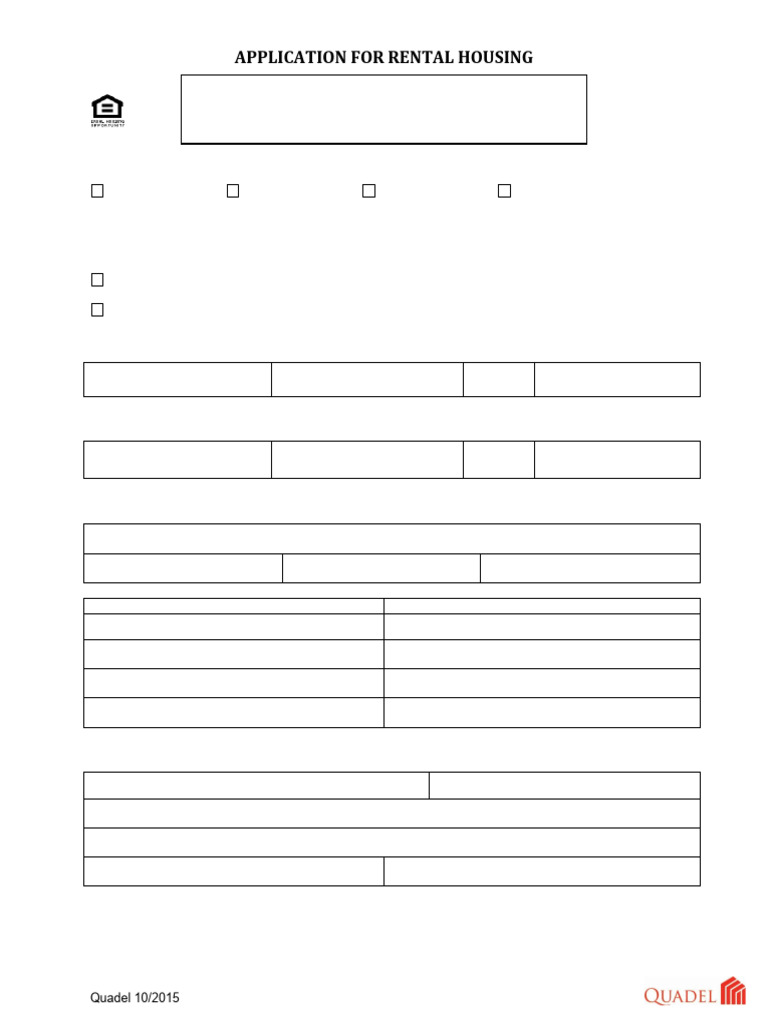 Rental Housing Application Form | PDF | Banks | Social Security (United ...