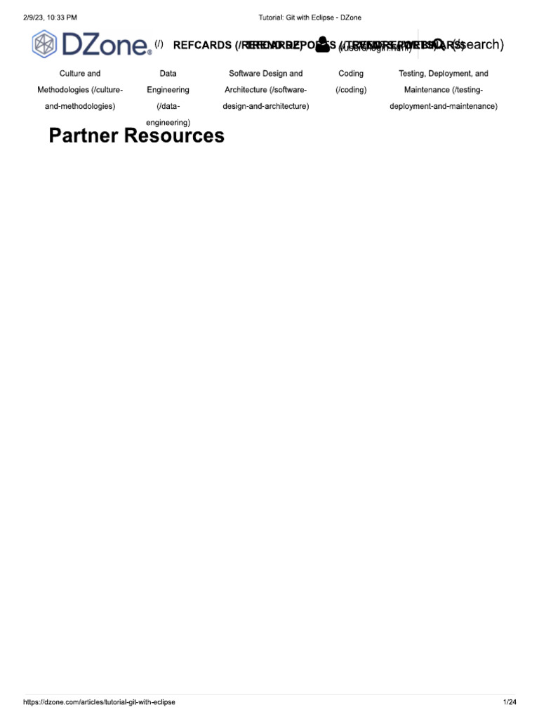 Git in Eclipse by Dzone | PDF