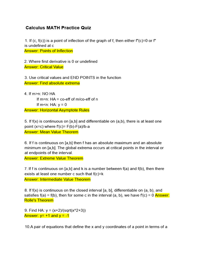 Math Practice Quiz | PDF | Teaching Methods & Materials | Science ...