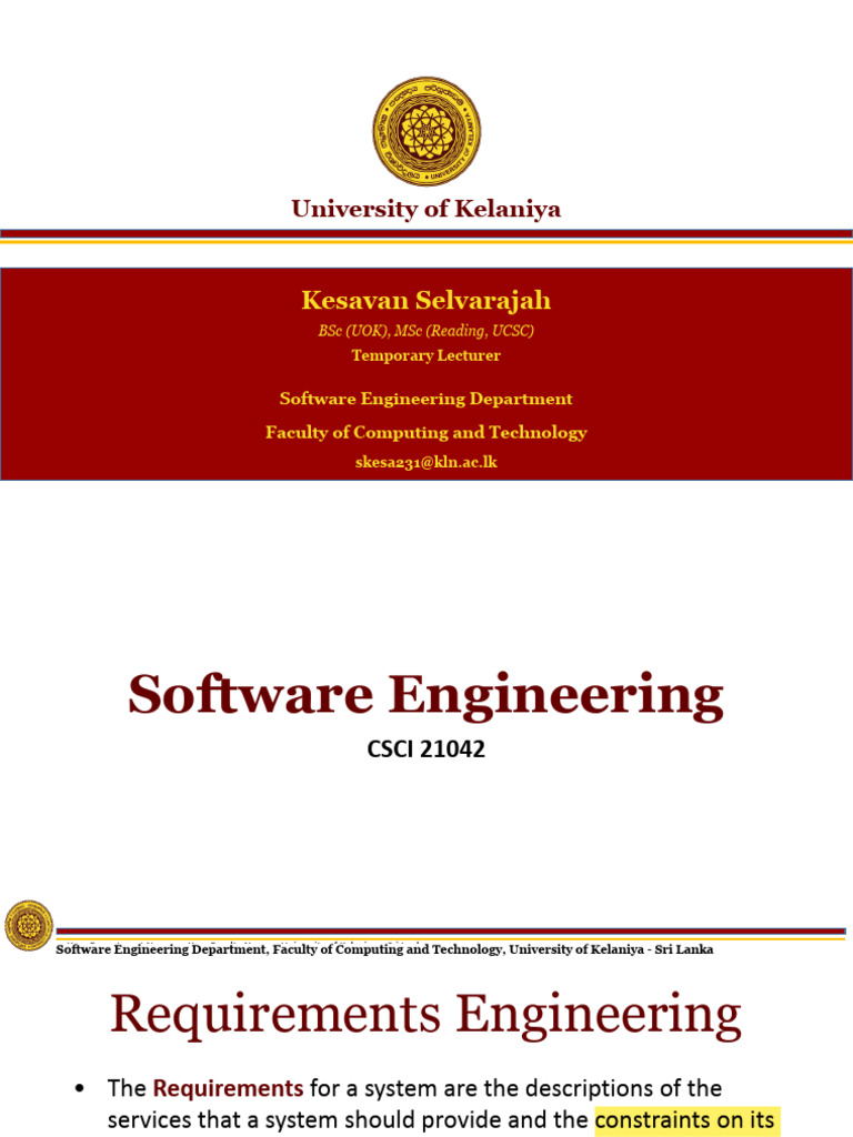 Lecture 3 - Requirements Engineering | PDF | System | Use Case