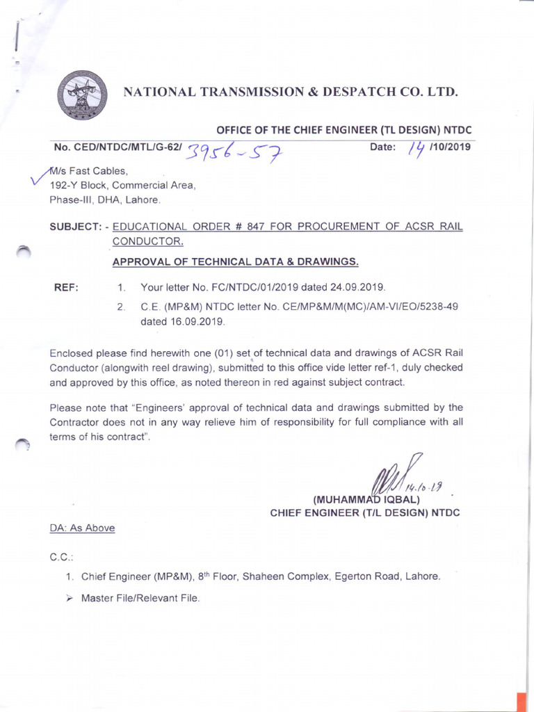 Technical Approval Rail NTDC | PDF