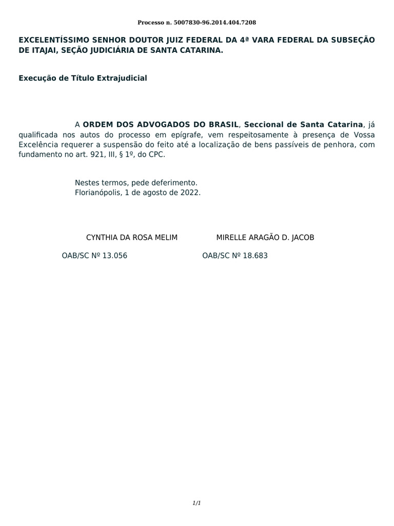 139 Ped Suspensão Proc1 | PDF