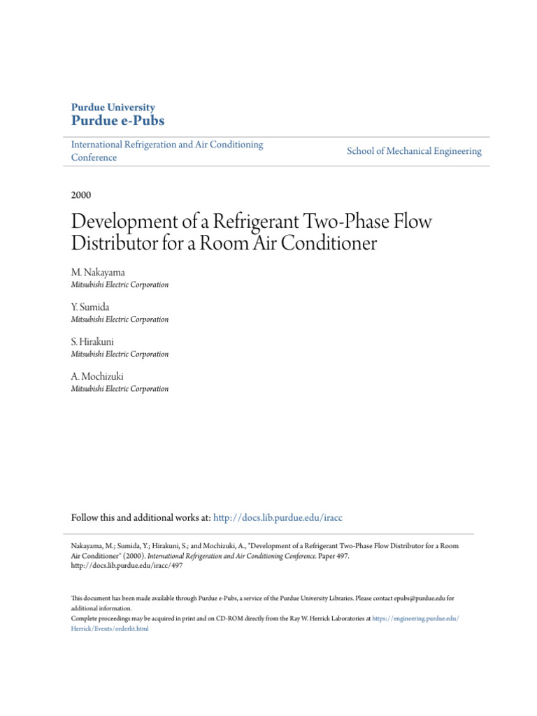 Development of A Refrigerant Two-Phase Flow Distributor For A Roo | PDF ...