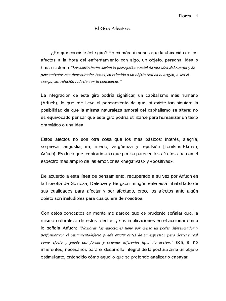 El Giro Afectivo en el Análisis Narrativo | PDF | Pensamiento | Las ...