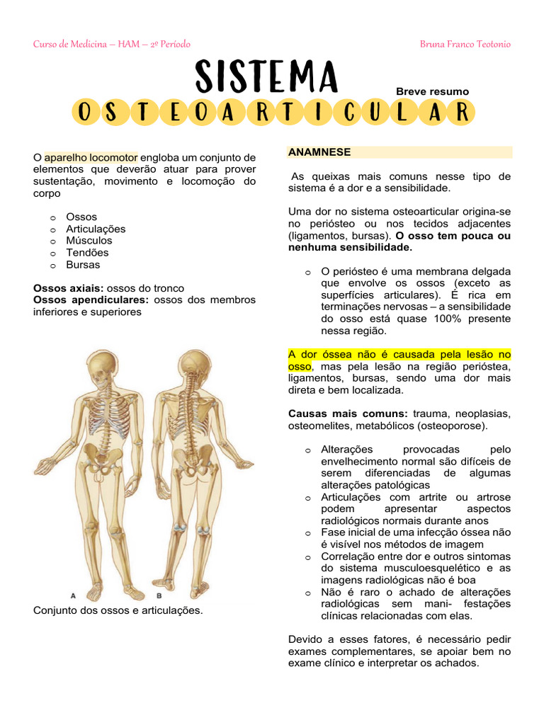Semiologia Do Sistema Osteoarticular | PDF | Coluna vertebral ...