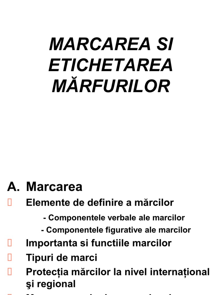 Marcarea Si Etichetarea Produselor | PDF