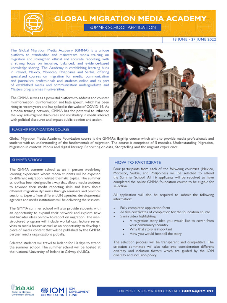 GMMA Summer School - One Pager | PDF | Communication | Human Communication