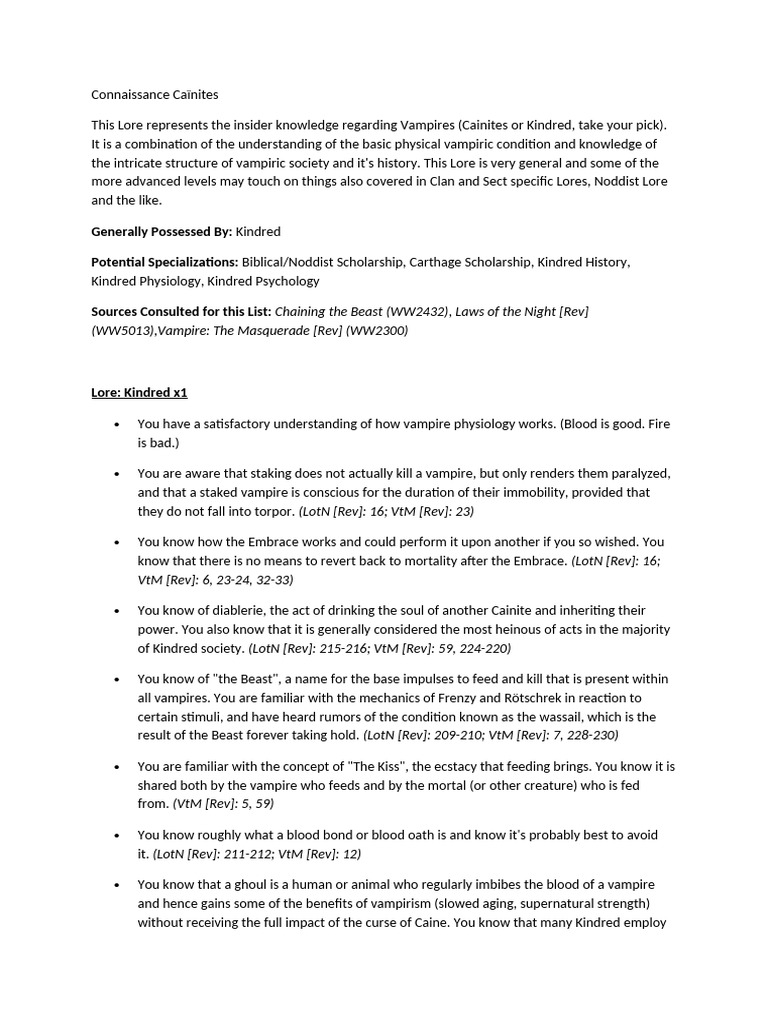 Connaissance Caïnites | PDF