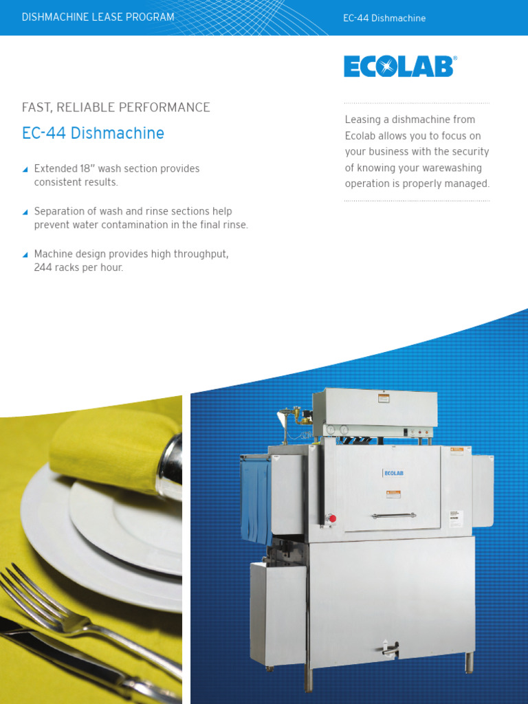 EC-44 Dishmachine Brochure PDF | PDF | Water | Electrical Engineering