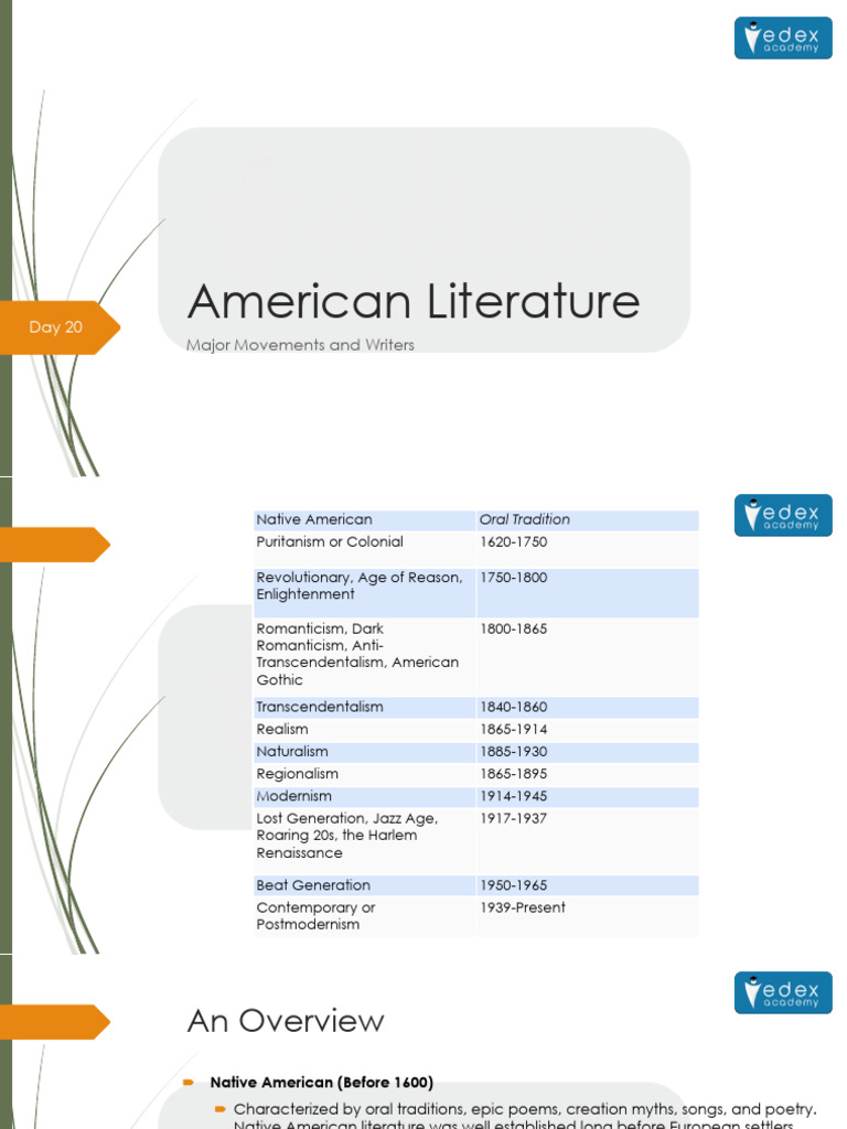 Day 20 - American Literature | PDF | Transcendentalism | Ralph Waldo ...