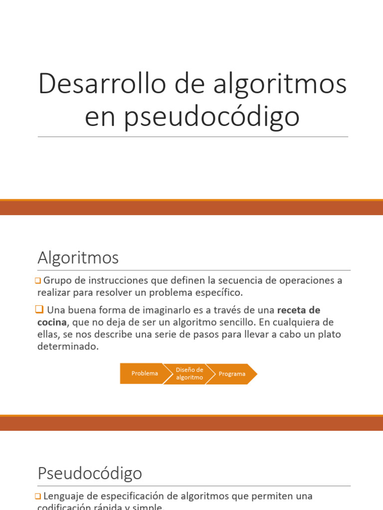 Desarrollo de Algoritmos en Pseudocódigo | PDF | Algoritmos | Lenguaje de programación