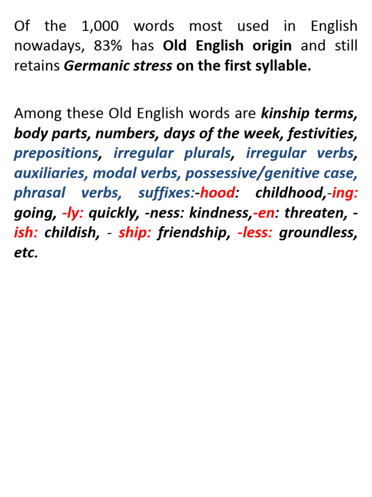 Phonological processes of Germanic origin | PDF | English Language | Plural