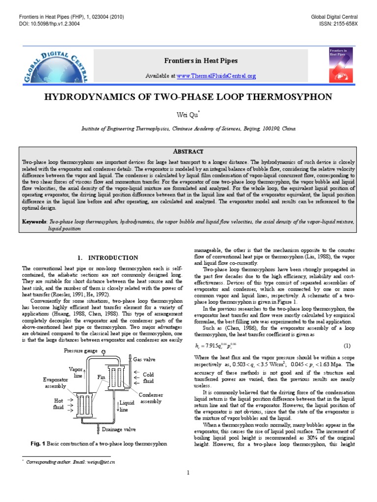 Hydrodynamics of Two-Phase Thermosyphon | PDF | Liquids | Heat Transfer