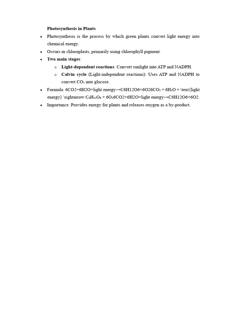 Photosynthesis in Plants | PDF