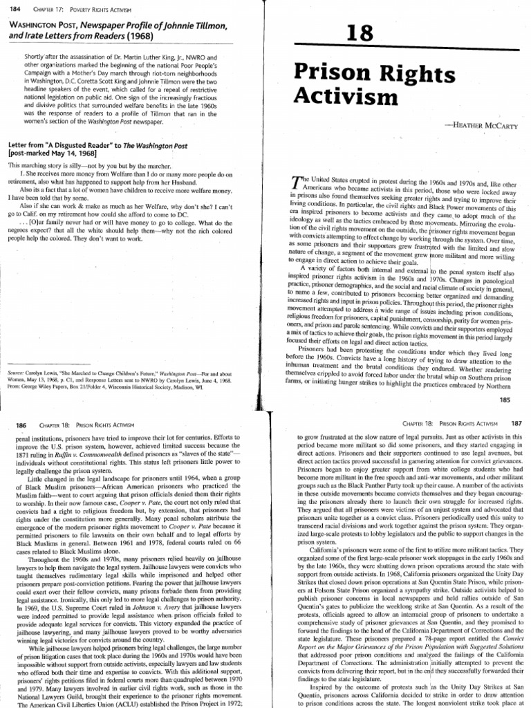 Prison Rights Activism | PDF