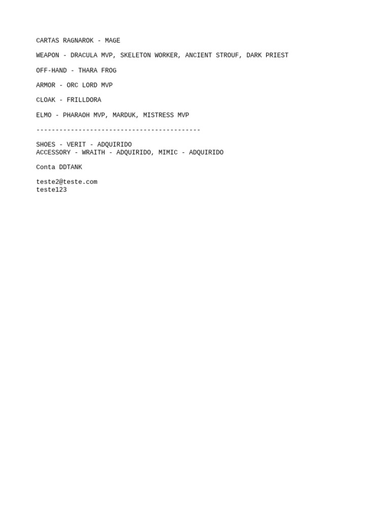 Cartas Rag - Mago | PDF