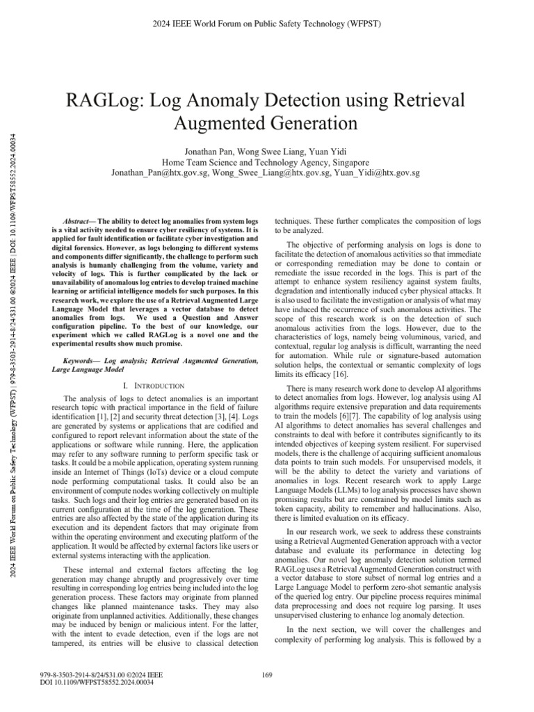 RAGLog Log Anomaly Detection Using Retrieval Augmented Generation | PDF | Computers