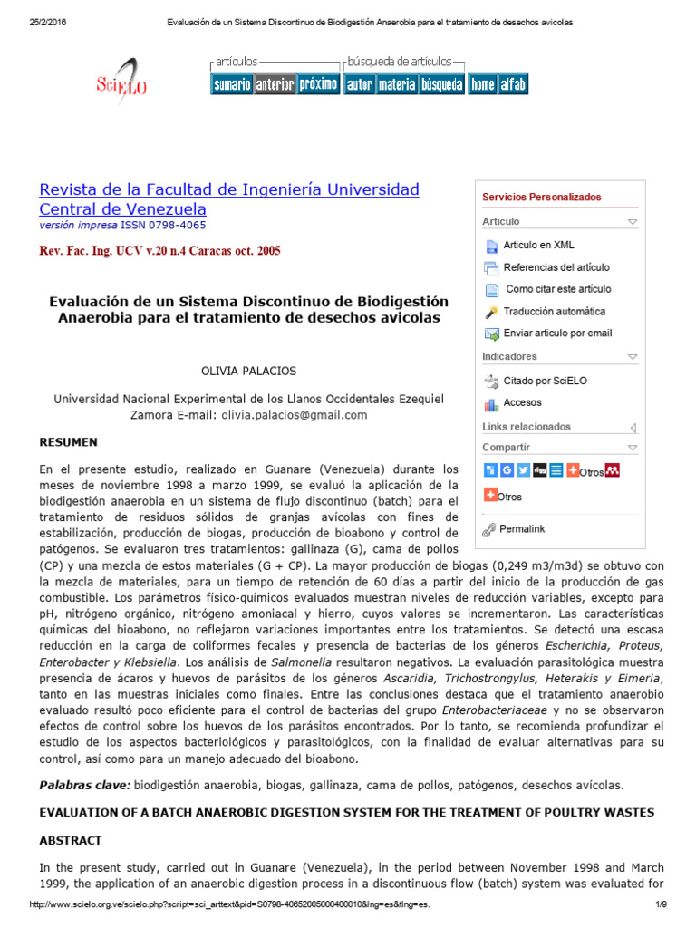 Biodigestión Anaerobia de Desechos Avícolas | PDF | Fertilizante | Biogás