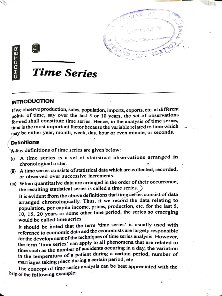 Chapter 9 Time Series | PDF