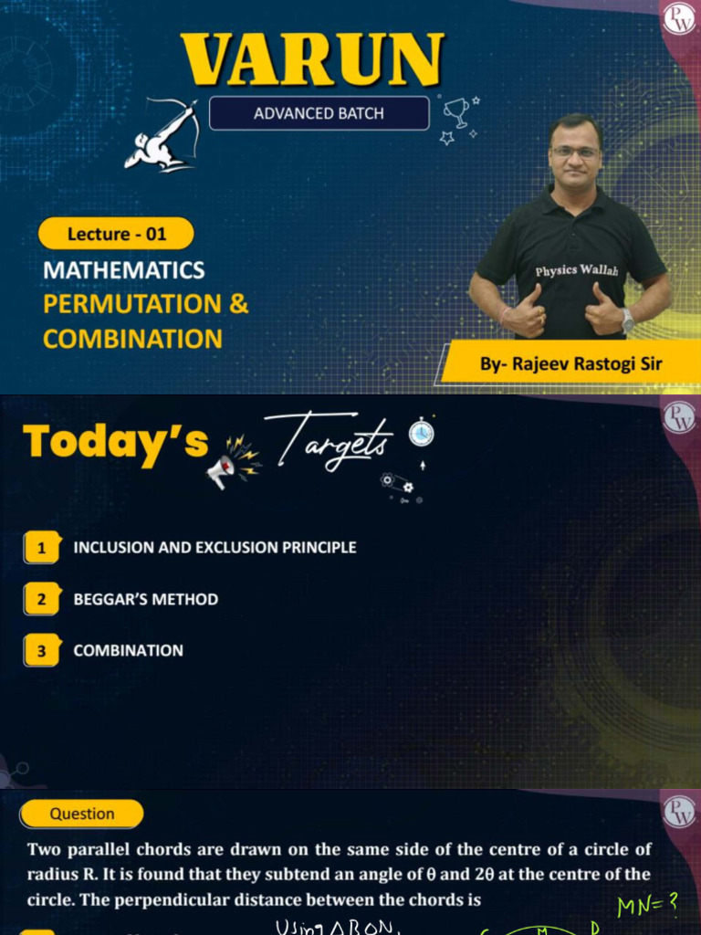 Permutation and Combination 01 Class Notes | PDF