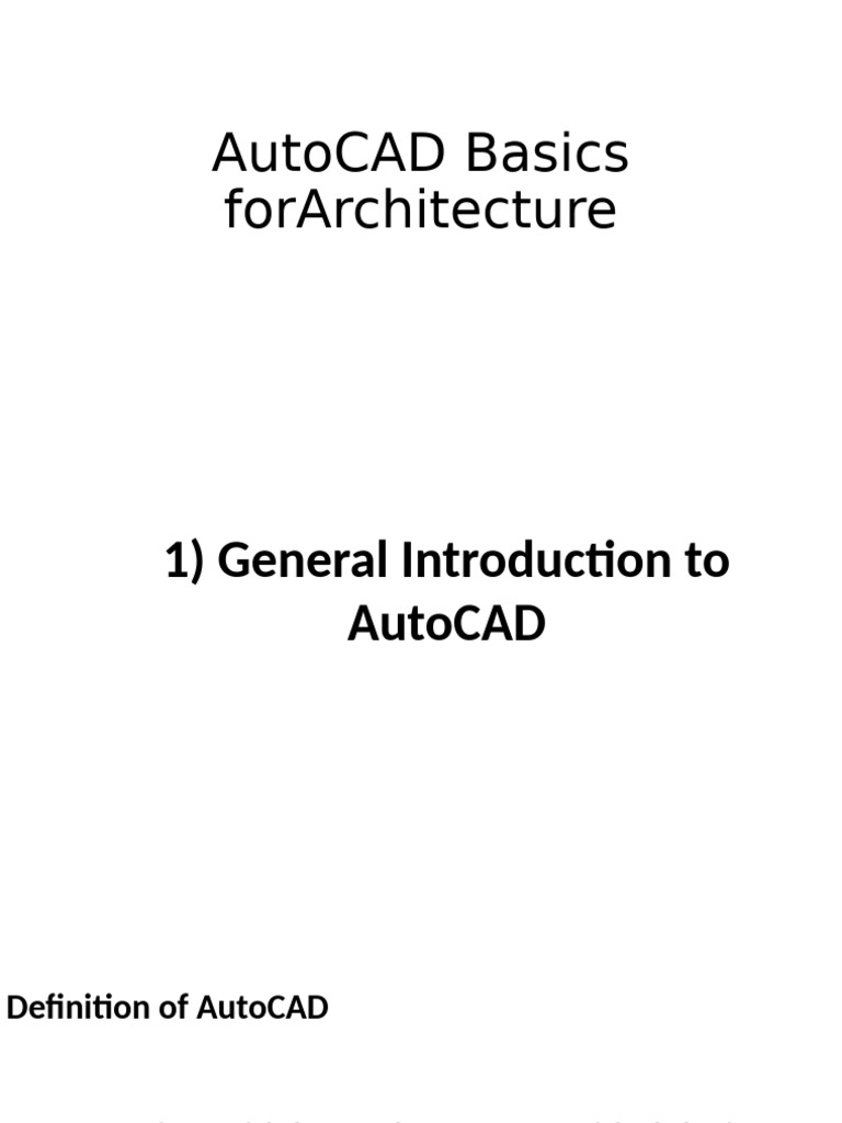 AutoCAD Basics ForArchitecture | PDF | Technology & Engineering