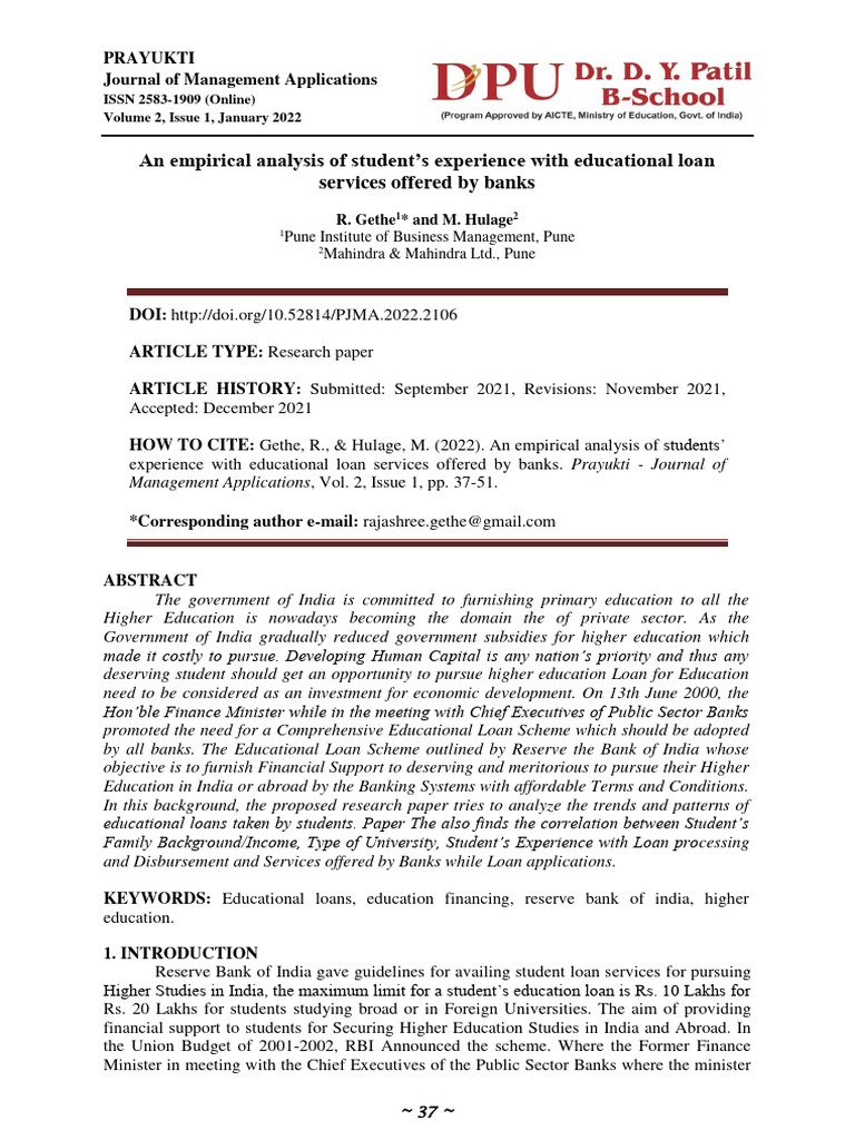 An Empirical Analysis of Student S Exper | PDF | P Value | Analysis Of Variance
