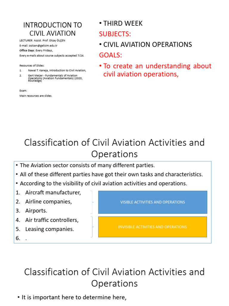 A3 - Week Intro. To Civil Aviation (Civil Aviation Operation) | PDF ...
