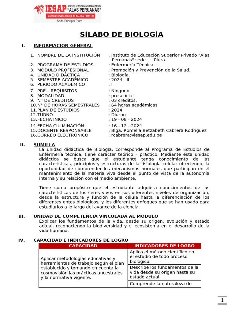 Slabo de Biologa | PDF | Biología Celular) | Biología