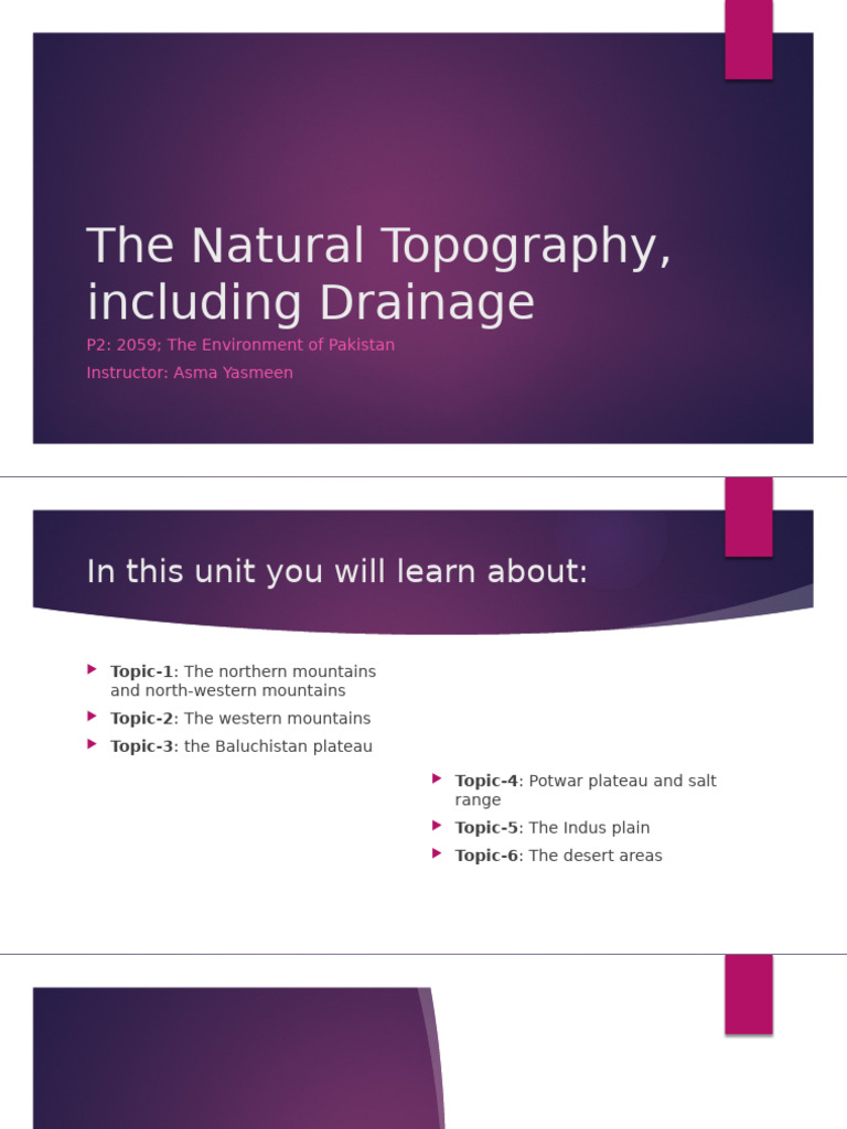The Natural Topography, Including Drainage | PDF | Himalayas | Plateau
