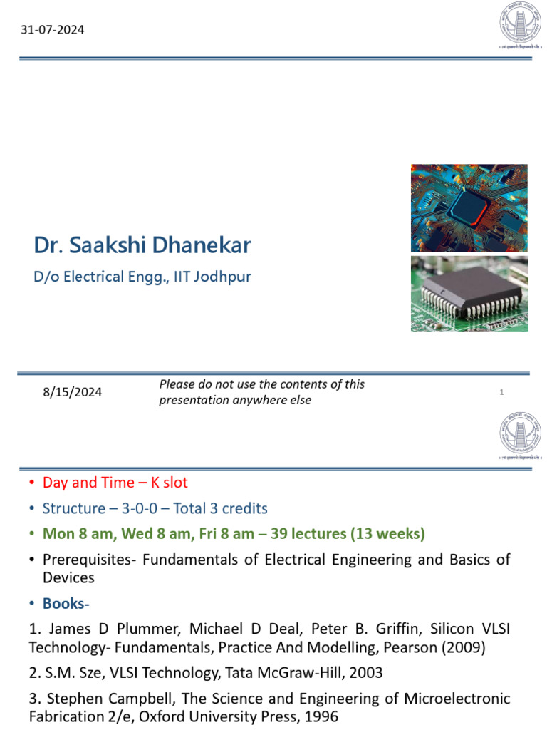 VLSI Fabrication Course Overview | PDF | Integrated Circuit | Crystal ...