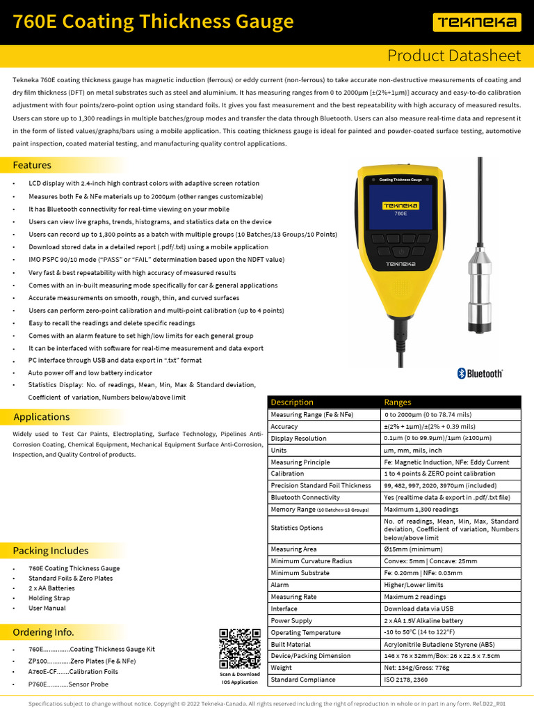760E | PDF | Calibration | Accuracy And Precision