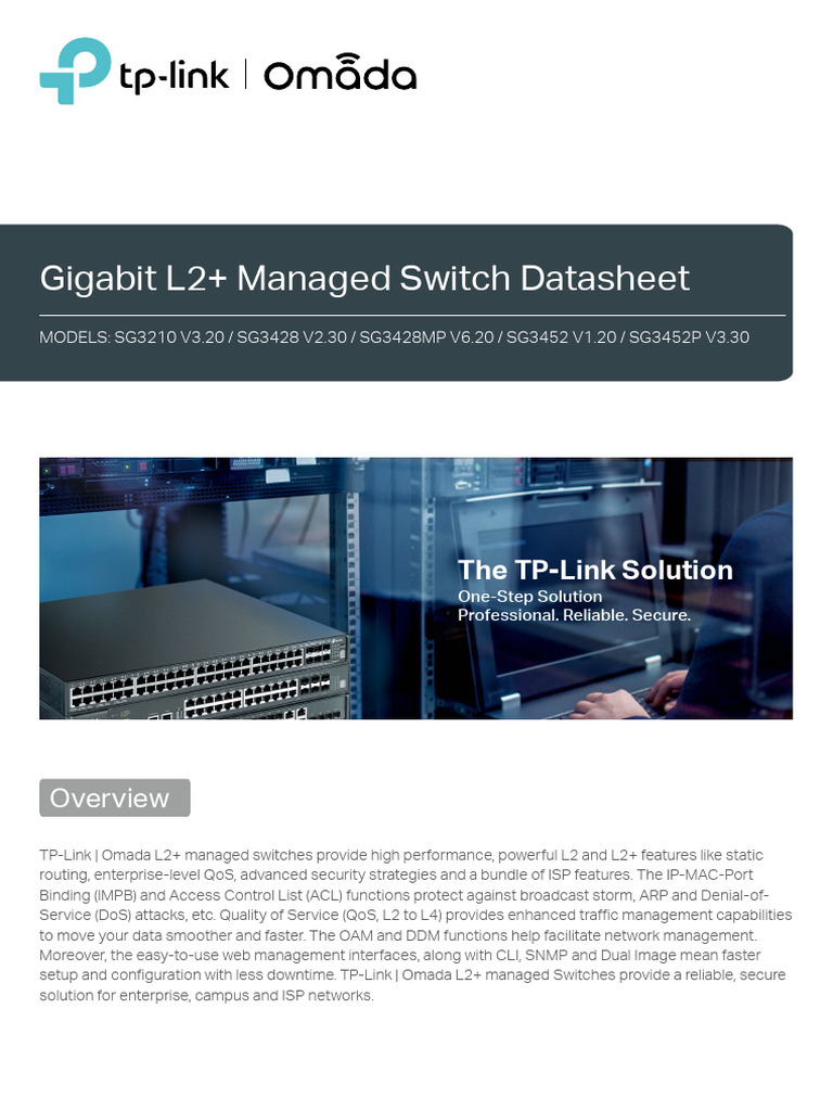 Omada Gigabit L2+ Managed Switch | PDF | Computer Network | I Pv6