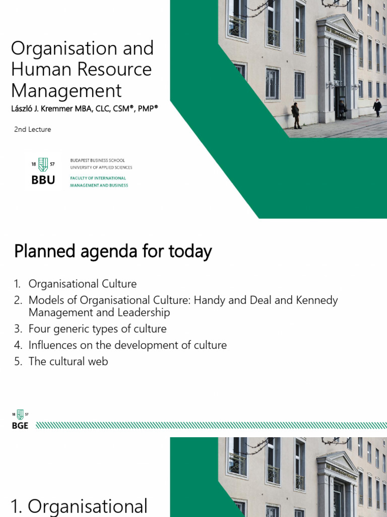 ORG Lecture 2 - Organizational Culture | PDF | Organizational Culture ...