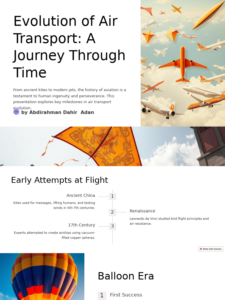 Evolution of Air Transport A Journey Through Time | PDF | Somalia ...