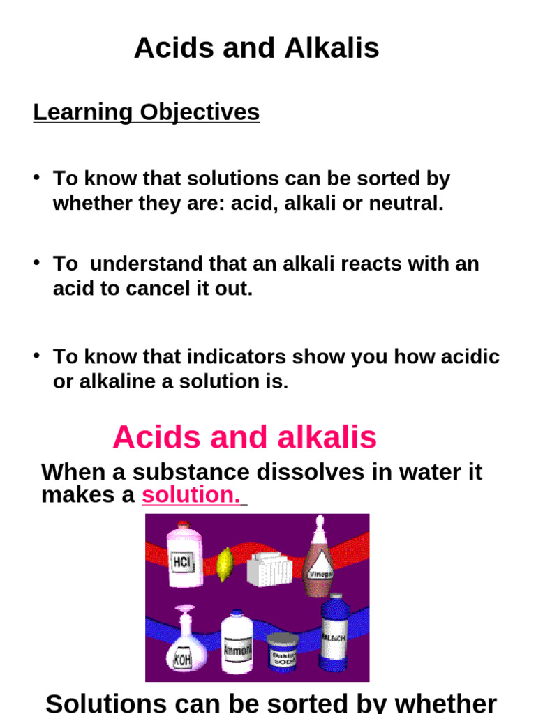 Acids and Alkalis PPT | PDF | Acid | Salt (Chemistry)