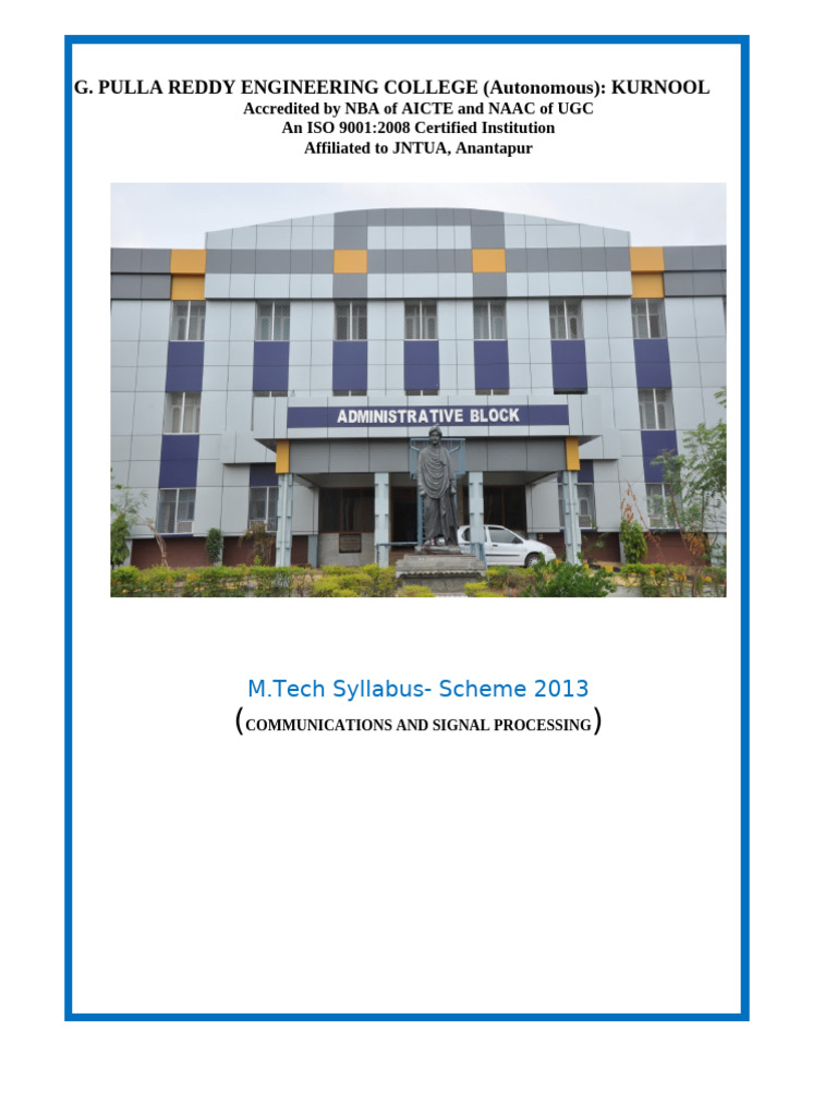 M.Tech ECE Syllabus 2013: CSP Specialization | PDF | Channel Access ...