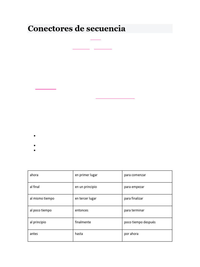 Conectores de Secuencia - Español | PDF | Oración (Lingüística)