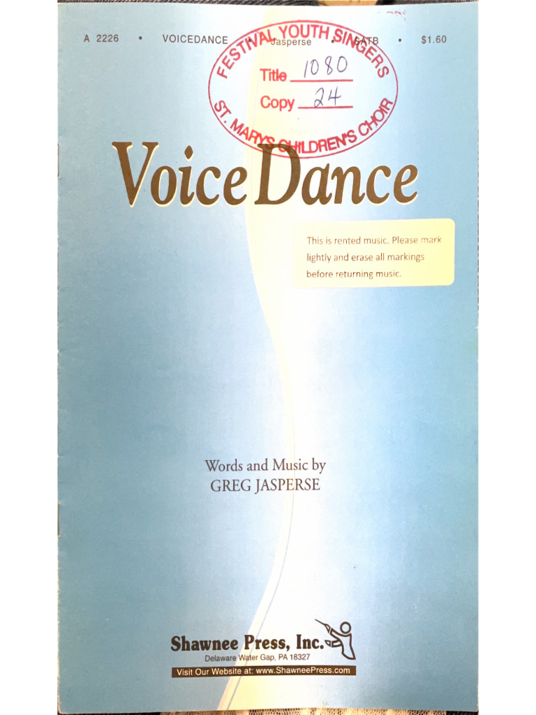 Voice Dance Jasperse Pdf