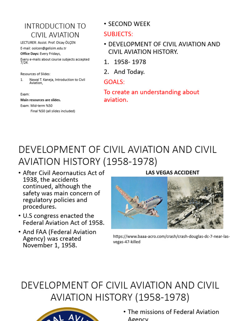 A2 - Week Intro. to Civil Aviation (1958 - 1978 and Today) | PDF ...