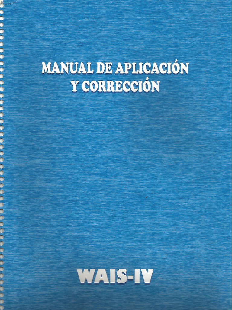 WAIS-IV Manual de Aplicación y Corrección | PDF