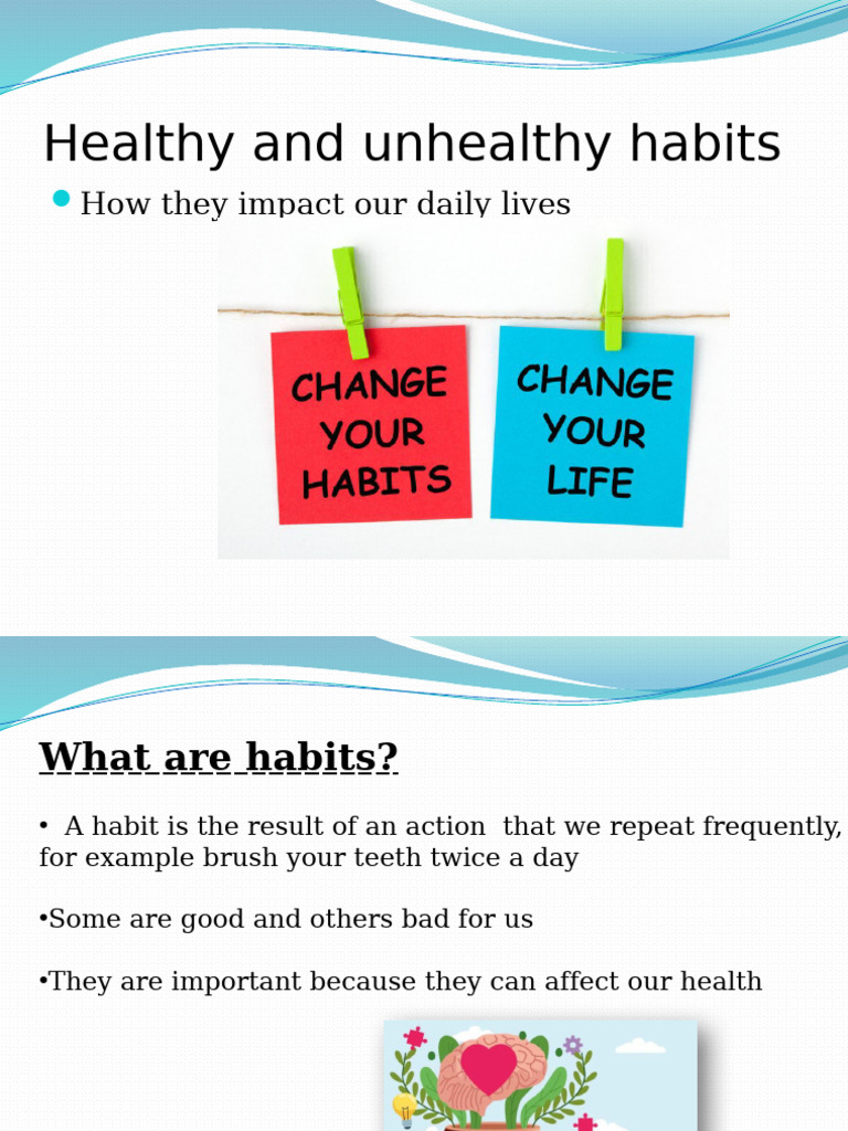 Healthy vs Unhealthy Habits for Kids | PDF
