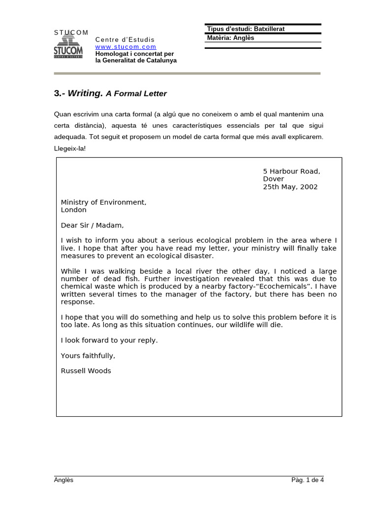 Formal Letter Guidelines | PDF